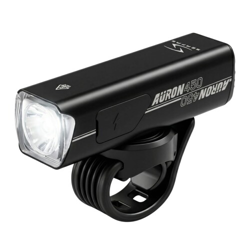 SERFAS(サーファス) 自転車用LEDヘッドライト AURON-450 ハイパワー450ルーメン Type-C充電式 IPX7防水 オーバーヒートプロテクション機能 ハンドル上下両方取付 最大450ルーメンの明るさ。上下対称デザインでハ...