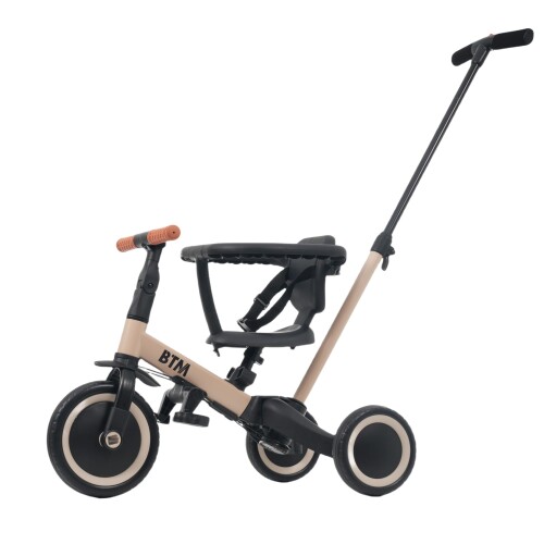 BTM 三輪車 子供 5way バランスバイク 足けりバイク ベビーカー 手押し棒 BTM 子供用 3輪 出かけ お散歩 ペダル付き 安全ベルト付き コントロールバー かじとり 自転車 1歳 2歳 3歳 4歳 プレゼント 【二輪車に変えられ...