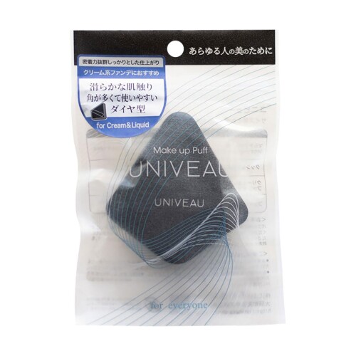 ユニビュー メイクアップパフ (クリーム & リキッドファンデ用) ISP-UV03 (1個) 性別に囚われない誰もが使いやすいデザインや機能を兼ね備えたユニセックス メイクアップパフ 毛穴の奥まで入りこみ、キメ細かいメイクが可能なパフ 密...
