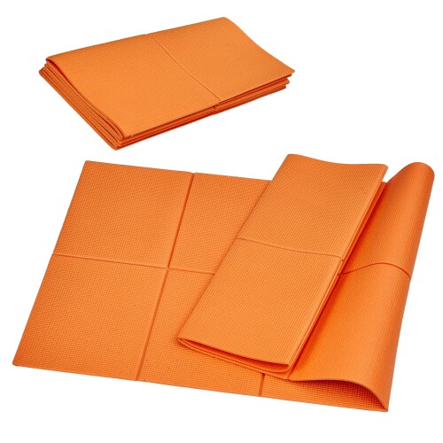 VECELO ヨガマット エクササイズマット 6mm 滑り止め 防音 防水 洗える 軽量 ピラティス ストレッチ 筋トレ マッサージ 瞑想 トレーニング用 173×61cm 高密度PVC素材 オレンジ 【抜群のグリップ力&滑り止め加工】 高...