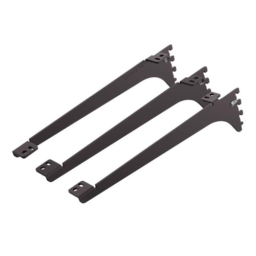 南海プライウッド アームハングSS棚受 SS-CMD15B セット内容: 棚受×左右各1本/中間棚受×1本/ビスL=16×6本 材質:スチール ビス:ステンレス 木質棚板用に専用のビスを同梱した棚受で、デスク天板 ■網棚にも対応。脱落しにく...