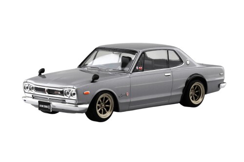 青島文化教材社(AOSHIMA) 楽プラ スナップキット No.16CU-SV ニッサン C10 スカイライン 2000GT-R カスタムホイール (シルバー) 1/32スケール 色分け済みプラモデル 日産自動車(株)申請中 ハコスカGT-...