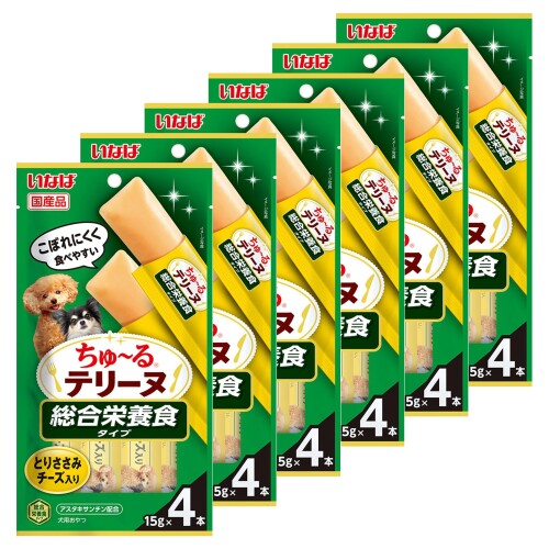 いなば ちゅ〜るテリーヌ 総合栄養食タイプ とりささみ チーズ入り 犬用おやつ 15g×4本 6個セット こぼれにくく食べやすい!! ■わんちゃんの大好きなちゅ〜るを噛んで食べられるテリーヌタイプに仕上げました。 ■とりささみの美味しさたっ...