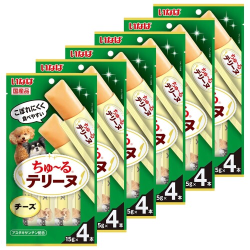 いなば ちゅ〜るテリーヌ チーズ 犬用おやつ 15g×4本 6個セット こぼれにくく食べやすい!! ■わんちゃんの大好きなちゅ〜るを噛んで食べられるテリーヌタイプに仕上げました。 ■チーズの美味しさたっぷりのおやつです。 ■アスタキサンチン...
