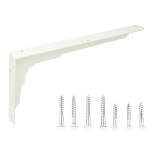 KGY カウンターブラケット 棚受 200×400 アイボリー 1本 CB-W2040 カラー:アイボリー サイズ:W200×H400mm 板厚:3mm 板巾:32mm 耐荷重/1本:110kg 付属ビスユニクロ+丸頭木ネジ:4.5×25 ...
