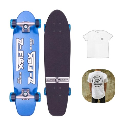 Z-Flex Skateboards(ジーフレックススケートボード) Z-CRUISER 29インチ BLUE METAL Z-Crew Pocket Tshirts セット WHITE M Z00SL1-3 プラスチックデッキスケートボー...