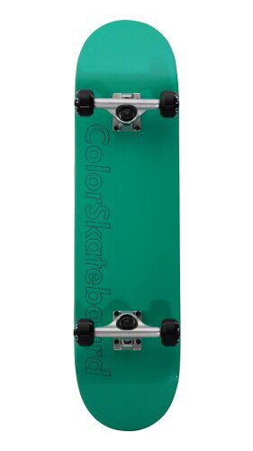 COLOR SKATEBOARDS RESIN-7 キッズ用7.375インチ コンプリート カラースケートボード GREEN グリーン スケートボード スケボー セット 完成品 子供用 プロ仕様 スケートボード完成品　キッズサイズの幅7.0...