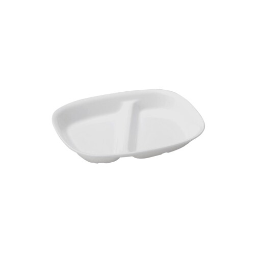 OGISO(おぎそ) アウトレット 21cm 仕切り皿 浅め ランチプレート 子ども食器 食洗機 電子レンジ 割れにくい 軽い 陶磁器 強化磁器 保育園 ホワイト 材質:強化磁器 食器として使用する上で問題ない小さな黒い点やキズ、凹み、ひず...