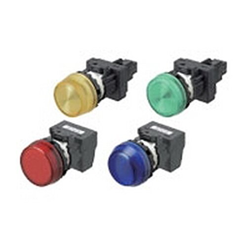オムロン(OMRON) 表示灯 樹脂半球形 使用電圧:100/110/120VAC プッシュインプラス端子 照光部の色:透明・青 LEDランプ色:青(正式製品型番:M22N-BG-TAA-AD-P) 樹脂半球形 使用電圧:100/110/1...