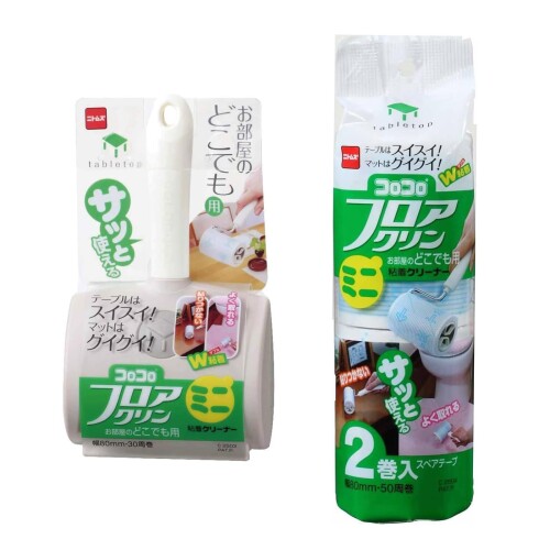ニトムズ コロコロ ミニ 本体+スペア(2巻)セット フロアクリン どこでも用 フローリング カーペット 畳 勉強机 トイレ 80mm幅 50周 ブラウン CC8984 【フローリングに貼りつかない!】床に貼りつかないのでいつでもどこでも部...