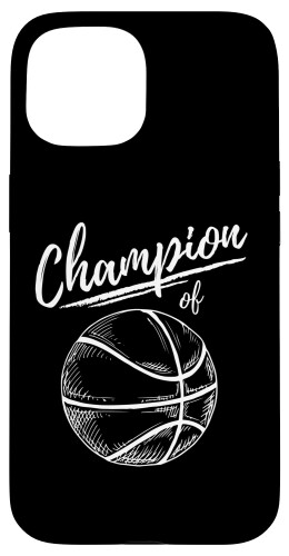 バスケットボールのチャンピオン - バスケットボール選手 スマホケース iPhone 15 用 スポーツ好きな人のためのバスケットボール選手デザイン。 ホールでもバスケットボールコートでも屋外でも、バスケットにボールを投げることは最高のスポ...