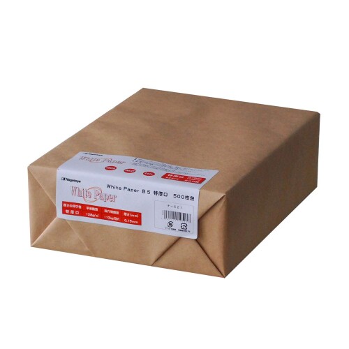 長門屋商店 ナ-521 Nagatoya ホワイトペーパー B5 特厚口 500枚(0360521) 本体サイズ:182mm×257mm 数量:500枚入 坪量:四六判110kg・平米128g/m2　紙厚:0.15mm 種別:中性紙 日本製...