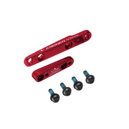 CRODER(クローダー) フラットマウントアダプターキット（フロント＋リア）レッド 【重量】22.5g/セット 【カラー】パープル、ゴールド、レッド、オレンジ、ブルー、グレー 【対応】FMフレーム(フラットマウント)用/140mm → 1...