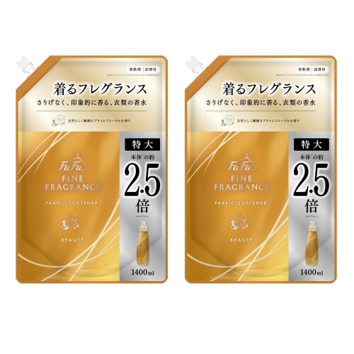 ファーファ ファインフレグランス 柔軟剤 ボーテ 1400ml 大容量 詰替 プライムフローラルの香り ×2個 素材・製造方法からこだわったプレミアム柔軟剤。上質なプライムフローラルの香り。 着るフレグランス　さりげなく、印象的に香る、衣類...