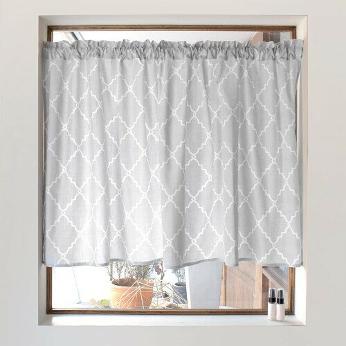 スタイルデコール(STYLE Decor) カフェカーテン 綿100% (72cm×100cm)スタンダードタイプ モロッコパターン W3901310 サイズ:　タテ:約72cm/ヨコ:約100cm/通し穴サイズ:約5cm ※商品によってサ...