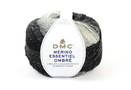 ディーエムシー(DMC) OMBRE オンブレ 毛糸 極太 #1000 白・黒系 150g 285m DMC8153 仕立:約150g(約285m)(極太) 素材:メリノウール50% アクリル50% 使用針:棒針 5.5mm(11〜12号)...