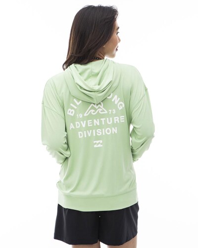 (ビラボン) ラッシュガード ADIV ZIP UP LOOSE HOODED RASHGUARD レディース GER0 UV PROTECTION ITEM/UPF50+ シンプルなジップアップラッシュガード。リサイクルポリエステルで、光...