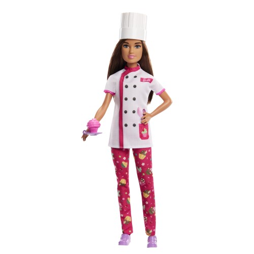 バービー(Barbie) バービーとおしごと パティシエ きせかえ人形・ハウス ままごと・ごっこ遊び バービー人形 3歳から ホワイト HKT67 【内容】おいしいお菓子を作るのが大好きなパティシエバービーが登場!コックコートとコック帽を身...