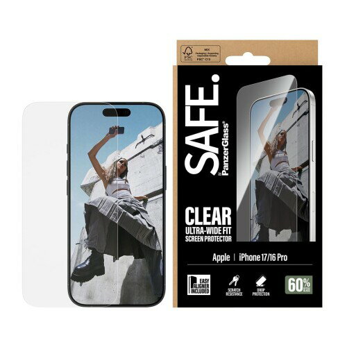 iPhone 17 SAFE. by PanzerGlass Screen Protector UWF 治具付き PanzerGlassの姉妹ブランド品質と価格を兼ね備えた「SAFE」の全面フルカバー保護ガラス 耐衝撃性能 スクラッチ防止コ...