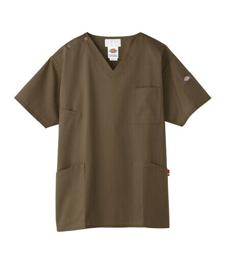 Dickies(ディッキーズ) スクラブ 7033SC 【素材】 パルパー制電トロ(綿50%、ポリエステル50%) 【仕様】 右脇箱ポケット/左胸ポケット/両腰ポケット/左袖ポケット 汗も吸い取りやすく、ナチュラルなストレッチを効かせたパル...