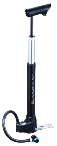 ACOR(エイカー) AMP-21301 ミニフロアポンプAS3 対応バルブ:米、仏式 重量:215g 全長:305cm エアゲージ付 MAX120psi アルミボディ ブラック 2段階で伸びるボディと収納式エアゲージ。スタンドを下ろすとエ...