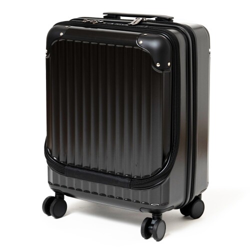 (ベーシックランド) キャリーケース スーツケース 機内持ち込み カップホルダー付き USBポート付き フロントオープン 前ポケット 34L 20インチ 静音 TSAロック 旅行 出張 機内持ち込み対応Sサイズ - 約43×35×25cm(...