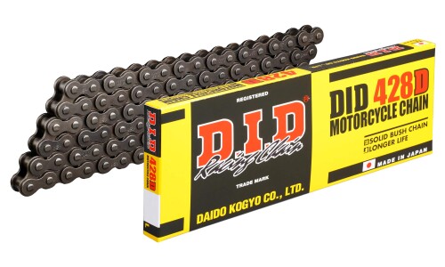 D.I.D(大同工業)バイク用チェーン クリップジョイント付属 428D-124RB STEEL(スチール) 二輪 オートバイ用 品番:428D カラー:スチール リンク数:124 ジョイント:RJ(クリップ)タイプ ■信頼のブランド、D....