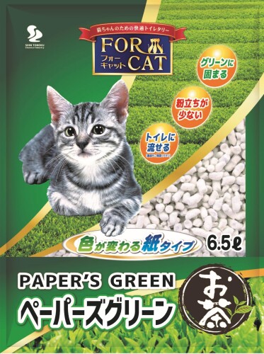 新東北化学工業 猫砂 ペーパーズグリーン お茶 6.5L 紙製の猫砂 商品紹介 ほのかなお茶の香りがトイレ周りをリラックスできる空間に変えてくれます。おしっこで濡れた部分がグリーンに固まるので、見分けやすく処理が簡単です。おしっこで固まった...