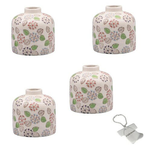 J-kitchens Select 4個入 セット 花瓶 陶器 フラワー 東欧風 フラワーベース L Φ8xH9.5cm 紫陽花 （オリジナルタグ1個付）No5418 本体素材:セラミック 製品サイズ:本体/約Φ8x9.5cm 防水加工済 ...