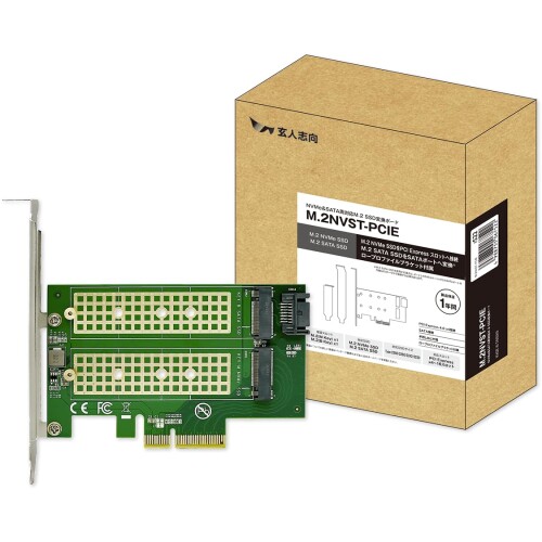 玄人志向 インターフェース M.2 NVMe SSD & M.2 SATA SSD 両対応変換ボード M.2NVST-PCIE M.2 NVMe SSD & M.2 SATA SSD 両対応変換ボード M.2 NVMe SSD用x1 M.2...