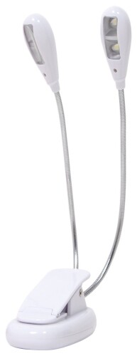 KC 譜面台ライト グースネックタイプ 4LED ホワイト KML-02/WH 暗いステージでも譜面を明るく照らす譜面台用ライト 1アームに高輝度白色LEDを2つ装備 スイッチ操作で1~4つのLED点灯が可能 電源:単4電池3個使用(テスト...