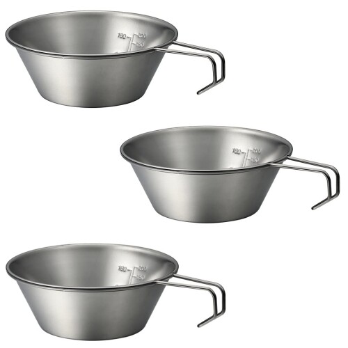 NANGOGEAR（南湖 キャンプ ギア） シェラカップ 3pcs 21111(S-220-3P) サイズ:約[ファイ]120×165×45(高さ)mm 重量:約75g 満水容量:約310ml 素材:18 "8ステンレス セット内容:シェラ...