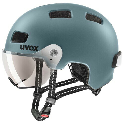 uvex(ウベックス) バイザー付き自転車ヘルメット LEDライト付属 CE認証 ドイツ製 rush visor / 58-61 cm タウンユースや通勤にも合わせやすいスタイリッシュなデザイン。 明るく自然なミラーコーティングのバイザー。...