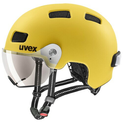 uvex(ウベックス) バイザー付き自転車ヘルメット LEDライト付属 CE認証 ドイツ製 rush visor / 58-61 cm タウンユースや通勤にも合わせやすいスタイリッシュなデザイン。 明るく自然なミラーコーティングのバイザー。...