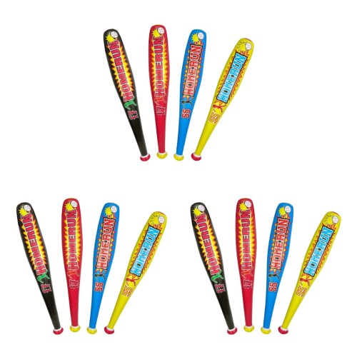 龍屋 空気で膨らむ 全長103cm（12本入り）4色・各3本〔 お祭り/イベント/子供会/露店/縁日 〕子供のおもちゃ サイズ:本体(膨らまし時):長さ1000×直径150mm 全長103cm!ビッグサイズのビニールバット「ベースボールバッ...