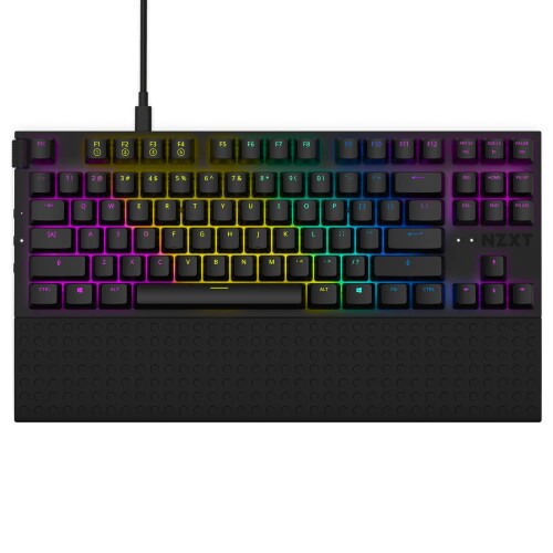 NZXT FUNCTION TENKEYLESS ゲーミングキーボード ブラック KB-1TKUS-BR KB591 KB591 日本正規代理店品 保証2年 テンキーレスモデル、薄型アルミニウムボディ Gateron Redキースイッチ、C...