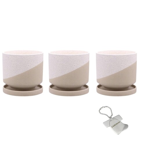 J-kitchens Select 3個入 セット 花瓶 陶器 植木鉢 空焼き デザイン ポット B-L ホワイト Φ14xH13cm （オリジナルタグ1個付）No4381 本体素材:セラミック 製品サイズ:本体/約Φ14x13cm 底穴あ...