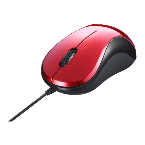 バッファロー BUFFALO 有線 BlueLED 静音 3ボタンマウス レッド BSMBU108RD 【対応機種】USB Type-A端子をもつパソコン,タブレット,ゲーム機 クリック音が気にならない静音スイッチを採用 高感度BlueLE...