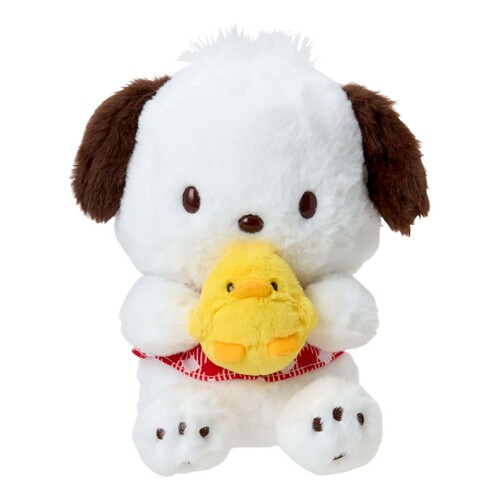サンリオ(SANRIO) ぬいぐるみ（ポチャッコ 大好きピーちゃんズ）ポチャッコ 対象年齢3才以上 587974 本体サイズ:約幅18×奥行17×高さ23cm。主な材料・原料:ポリエステル 対象年齢3才以上 ※総柄デザインの部分は、商品によ...