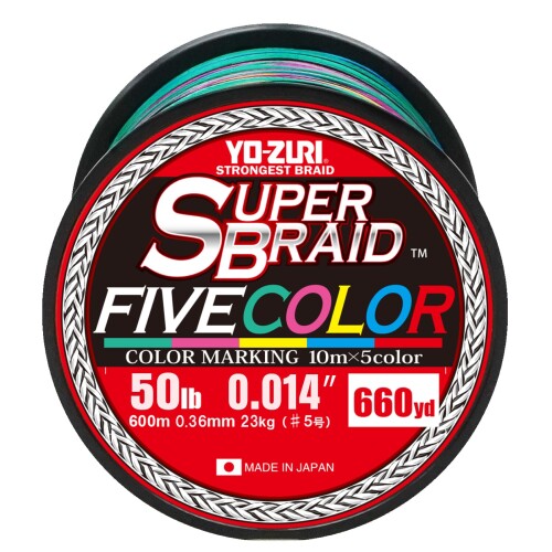 YO-ZURI(ヨーヅリ) PEライン スーパーブレイドファイブカラー 660YDS 50Lbs カラー:5色 超強力・超耐久性 日本製 USスペック 50PoundTest 直径:0.36mm 耐摩耗性、耐久性に優れた日本製PEライン 商...