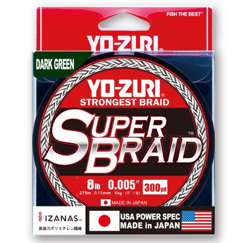 YO-ZURI(ヨーヅリ) PEライン スーパーブレイド 300YDS 8Lbs カラー:ダークグリーン 超強力・超耐久性 日本製 USスペック 8PoundTest 直径:0.13mm 耐摩耗性、耐久性に優れた日本製PEライン 商品コード...