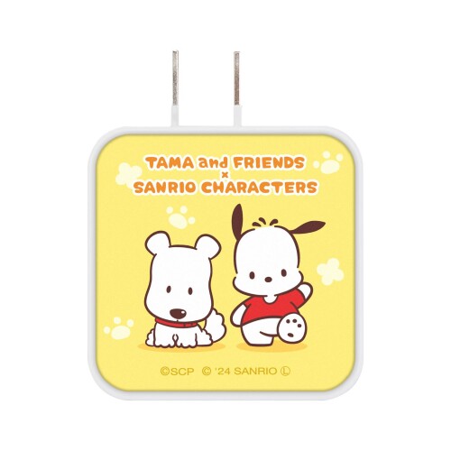 グルマンディーズ タマ&フレンズ×サンリオキャラクターズ USB/USB Type-C ACアダプタ ポチャッコ SANTA-02PC 家庭用コンセントから電子機器を充電できるAC式充電器です。 USB出力端子とUSB Type-C出力端子...