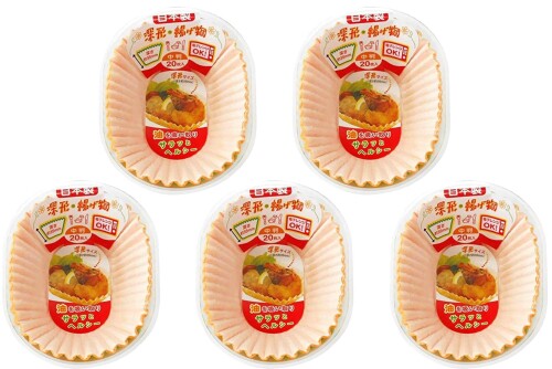 深型 揚げ物ケース おかずカップ 中判 電子レンジOK 余分な油 水分を吸い取る 100枚 (20枚×5個セット) 底4.5×7×高さ3.5cm 日本製 サイズ(1枚当り):底4.5×7×高さ3.5cm、材質:食品用コットン紙、ポリエステル...