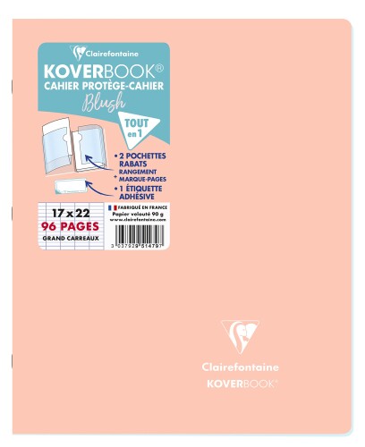 クレールフォンテーヌ カバーブック パステル バイカラー 横罫 17x22cm コーラル Clairfontaine KOVERBOOK PASTEL BICOLOR cf951479 サイズ:17×22cm　 ページ数:96 用紙 ベラム...
