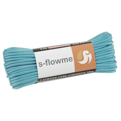 スフローム(s-flowme) パラコード 7芯 4mm x 30m 耐荷重 250kg クラフト パラコード アクセサリー アウトドア キャンプ テント タープ 用固定用紐 ガイロープ ロープ A44 パウダーブルー スフローム(s-fl...