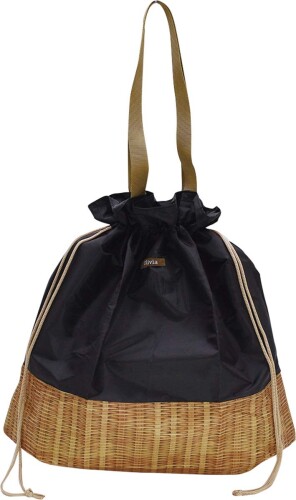 (現代百貨) Olivia ショッピングバッグ BK サイズ：約W45 D14 H40 A370BK 収納時:約W18×H16 キュッと絞るとコロンと可愛い形になる巾着型のエコバッグ 商品コード20082212856商品名(現代百貨) Ol...
