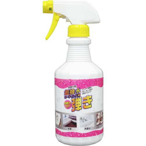 友和 Tipo's 超撥水剤 弾き 500ML フッ素樹脂とシリコーンの力を利用した水周り用のコーティング剤 汚れを弾いて防ぐ! 水アカ・湯アカ・石鹸カス等の汚れを防止しカビ、コケの発生を防ぐ 浴室、キッチン、トイレ、ブロック塀など家中で活...