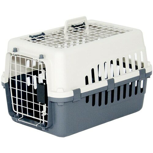 プチリュバン ペットキャリー ダブルドア DX50 グレー 猫用 小型犬用 中型犬用 小動物用 5kgまで Mサイズ 奥行き50 x 幅35 x 高さ32cm 猫 犬 素材:プラスチック、頑丈なハード型です。 上窓の開け閉めができ、ダブルド...