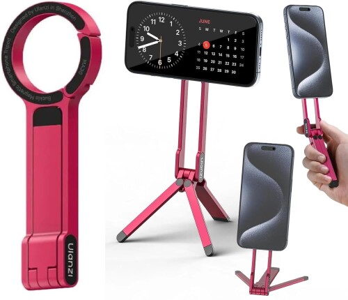 Ulanzi MA30 スマホ三脚/MagSafe対応 金属製 強力マグネット 折りたたみ式 持ち運び便利 自撮り棒 スマホスタンド 撮影 動画鑑賞に最適 レッド 【Ulanzi MA30 MagSafe対応 折りたたみ式スマホ三脚】 Ul...