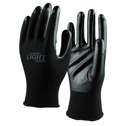 おたふく手袋(Otafuku Glove) ニトリル背抜き手袋 (13ゲージ 手袋:ポリエステル) A-376 ブラック L 手袋にはフィット性の高いポリエステルを使用 突き刺しや引き裂きに強く、油や薬品にも強いニトリルゴム 手袋は13ゲー...